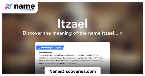 Itzael Name Meaning And Origin