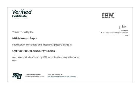 Nitish Kumar Gupta On Linkedin Cybersecurity Certified Edx Ibm