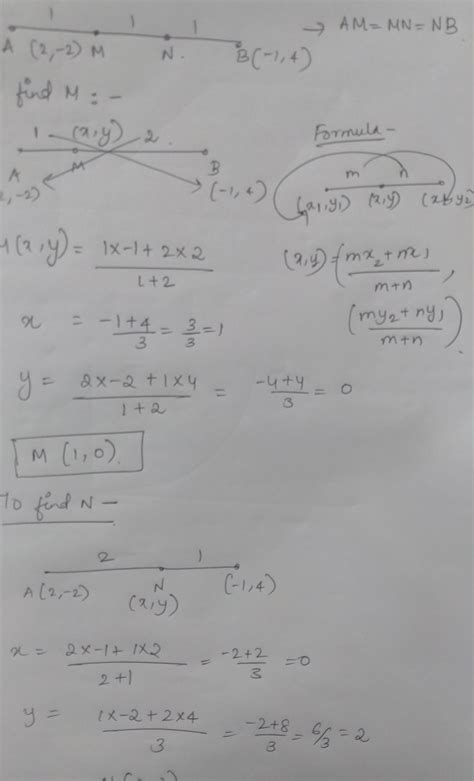 Find The Position Vectors Of The Point M And N Which Trisect The Line