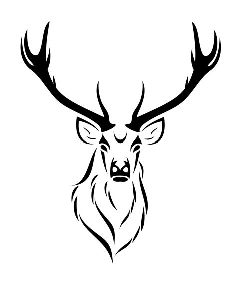 Simple Deer Head Drawing