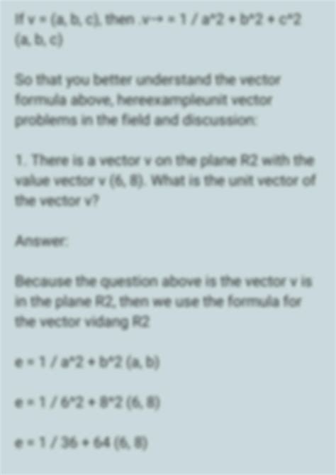 SOLUTION Unit Vector Formulas And Example Problems Studypool