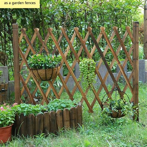 2 Pack Retractable Wooden Fence Extendable Instant Fence