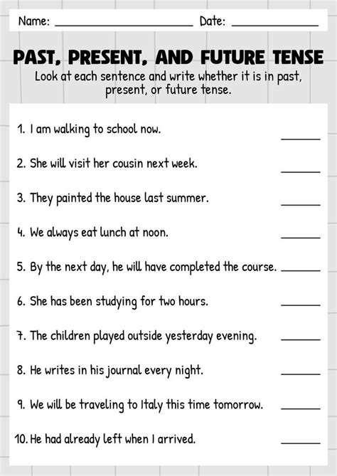 Past Present Future Tense Worksheet In 2025 Past Tense Worksheet