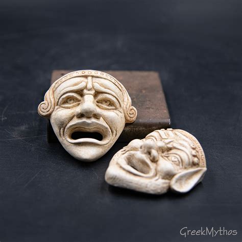Ancient Greek Drama Theater Masks Set Of 2 Comedytragedy Actors Masks