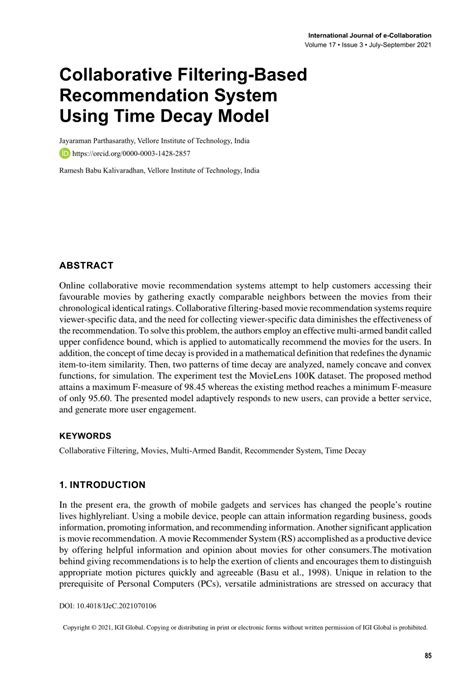 Pdf Collaborative Filtering Based Recommendation System Using Time