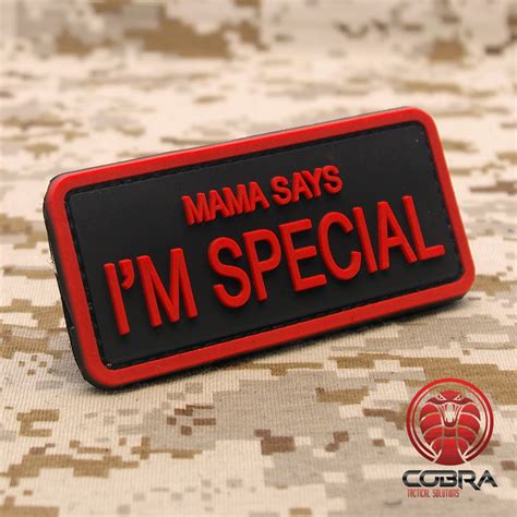 Mama Says Im Special Red Pvc Patch Velcro Military Airsoft