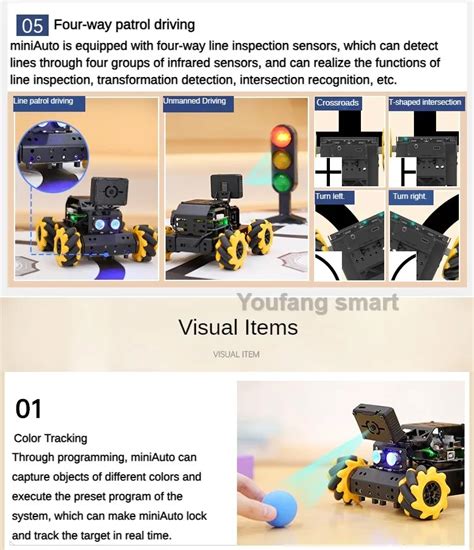 4wd Robot Car Omnidirectional Mecanum Wheel Ai Visual Recognition Trac