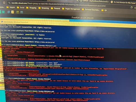 unmanaged powershell injection exercise issue r hackthebox