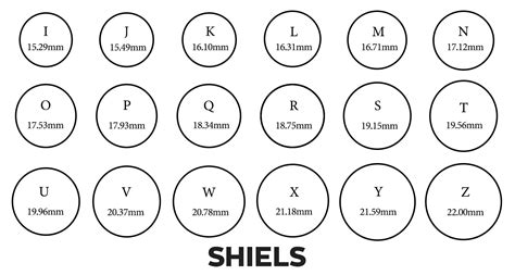 Ring Size Chart Find Your Australian Ring Size In Letters Shiels