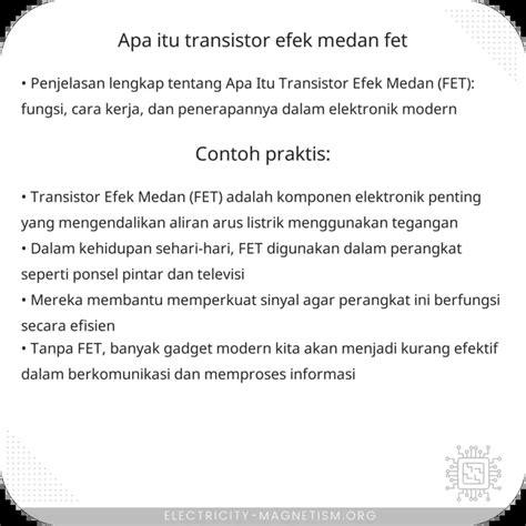 Apa Itu Transistor Efek Medan Fet Electricity Magnetism