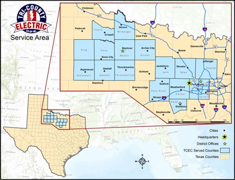 Service Territory Tri County Electric Cooperative Inc Texas Electric Cooperatives Map