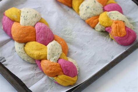 Rainbow Challah Bread Natural Colors