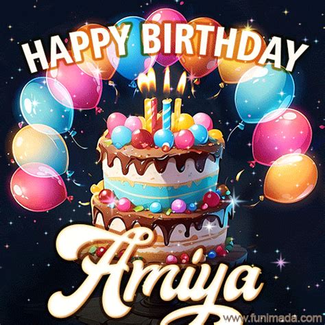 Colorful Cake Animation With Name Amiya Download On
