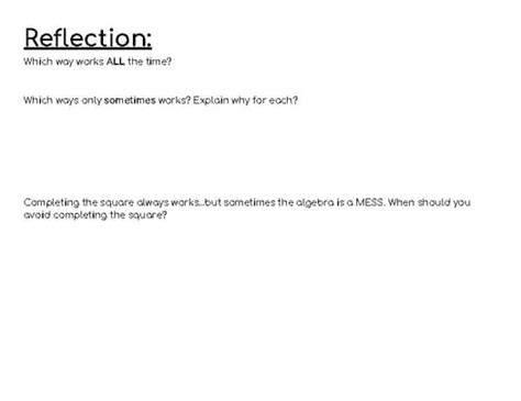 Solving Quadratic Equations With Multiple Representations Recap Tpt