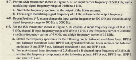 Solved 6 7 For The Ssb Transmitter Shown In Figure 6 17 An