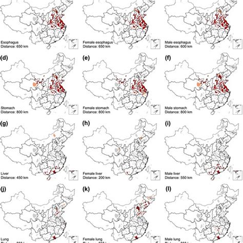 spatial clustering degree of a cancers with no sex information and