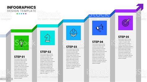 인포그래픽 템플릿입니다 5 단계와 텍스트가있는 성장 화살표 순서도에 대한 스톡 벡터 아트 및 기타 이미지 순서도 3차원 형태 0명 Istock
