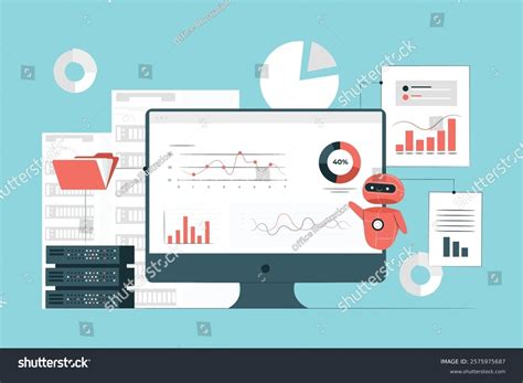 Data Extraction Analysis Illustration Depicting Robot Stock Vector Royalty Free 2575975687