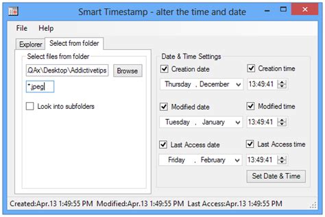 Easily Change File Folder Created Accessed Modified Timestamps