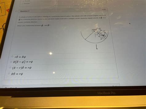 Solved A Cylinder Of Radius R Rolls Without Slipping On A Chegg Com