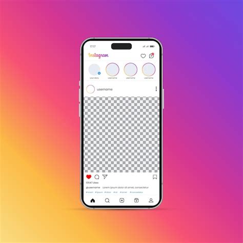 Instagram 회전 목마 또는 슬라이드 페이지 인터페이스 포스트 벡터 모형 프리미엄 벡터