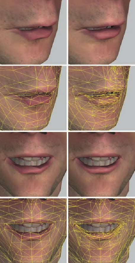 Snapshots From Animation Of A Face Mesh Left Static Mesh 2030 Download Scientific Diagram