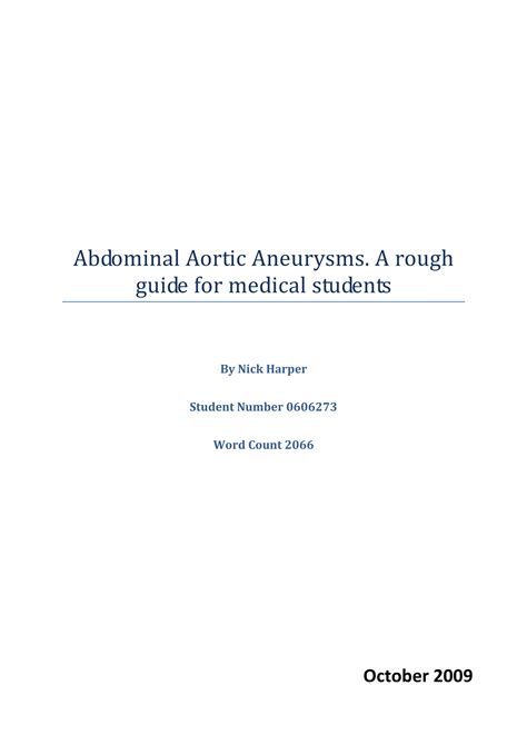 Abdominal Aortic Aneurysms Pdf