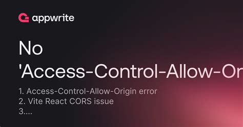 No Access Control Allow Origin Localhost Vite React Threads