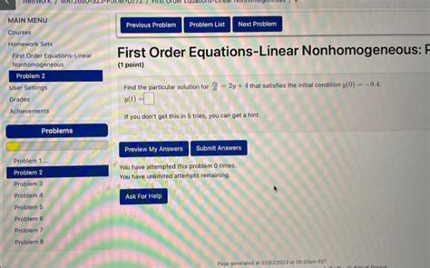 Solved First Order Equations Linear Nonhomogeneous 1