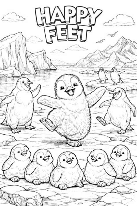 Happy Feet Penguin Coloring Sheet By Shortcakes And Freckles Tpt