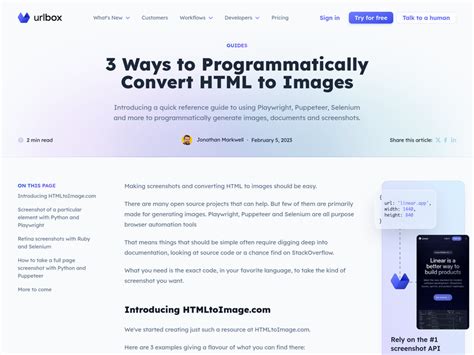 3 Ways To Programmatically Convert Html To Images Urlbox