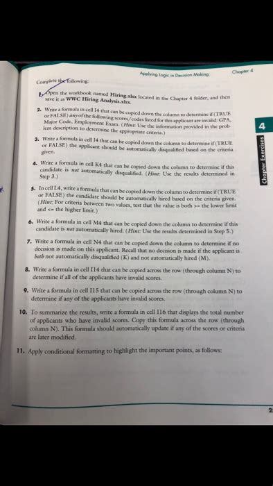 solved applying logic in decision making complete the