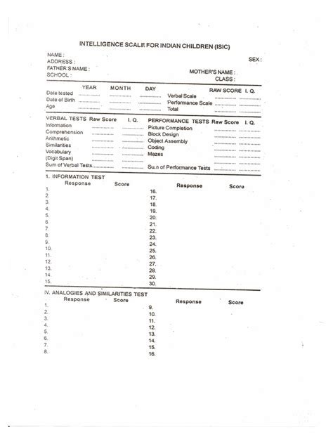 Misic Response Sheet Pdf