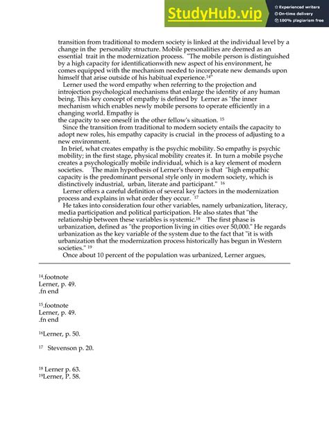 Analysis Of Daniel Lerner S Theory Of Communication And Development Pdf