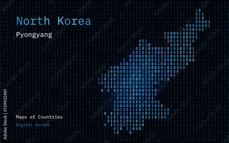 North Korea Gold Map Shown In Binary Code Pattern Tsmc Matrix Numbers