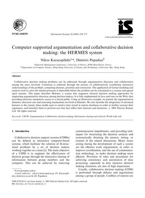 pdf computer supported argumentation and collaborative decision