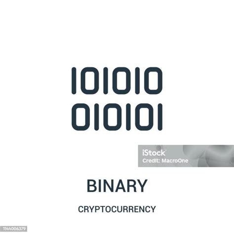 암호 화폐 컬렉션에서 바이너리 아이콘 벡터 얇은 라인 이진 개요 아이콘 벡터 일러스트 레이 션입니다 0명에 대한 스톡 벡터 아트
