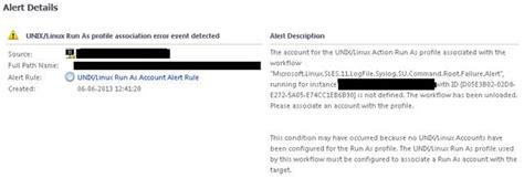UNIX Linux Run As Profile Association Error Event Detected CTGlobal