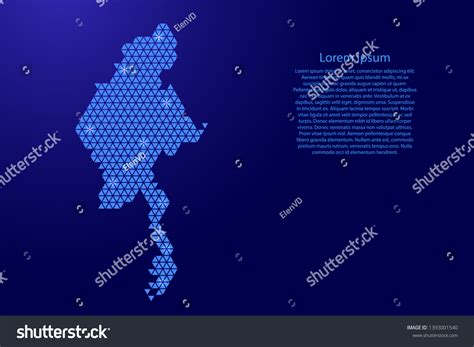 Myanmar Map Abstract Schematic Blue Triangles Stock Vector Royalty Free 1393001540 Shutterstock