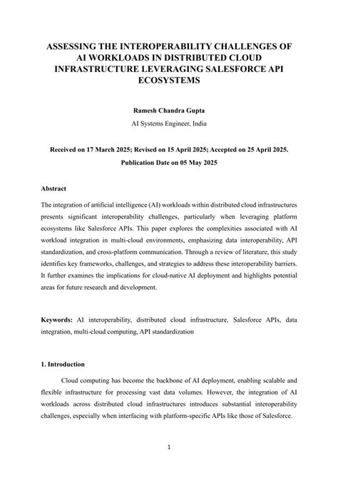 Pdf Assessing The Interoperability Challenges Of Ai Workloads In Distributed Cloud
