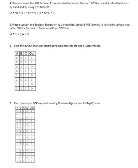Solved 4 Please Convert The Sop Boolean Expression To