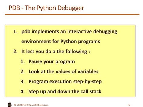 Python Programming Essentials M Debugging With Pdb PPT