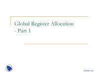 Global Register Allocation Compiler Design Lecture Slides Docsity