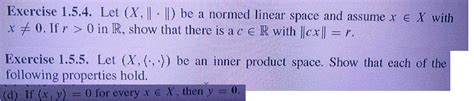 solved exercise 1 5 4 let x 1 · d be a normed linear