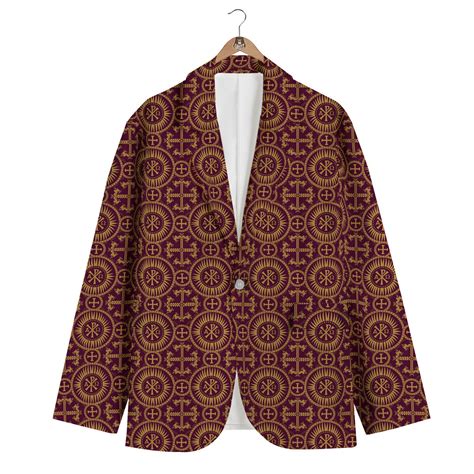 Chi Rho Print Pattern Mens Blazer