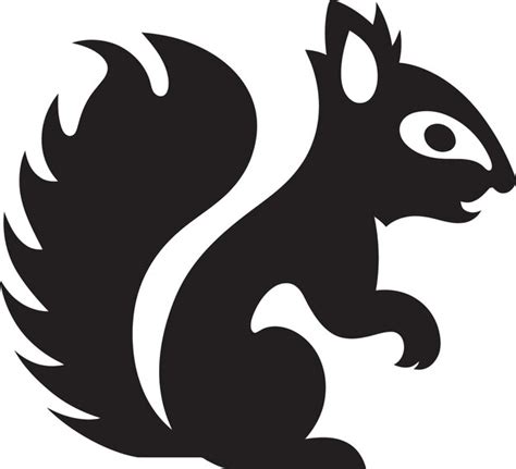 Dynamic Squirrel Illustration Black VectorIntricate Squirrel Movement Shadowed Vector Premium