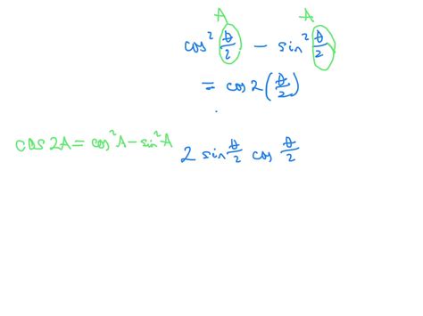 Solved Simplify The Expression By Using A Double Angle Formula Or A Half Angle Formula A Cos
