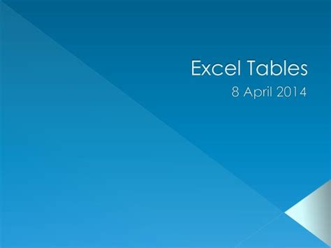 PPT Excel Tables PowerPoint Presentation Free Download ID 2614813