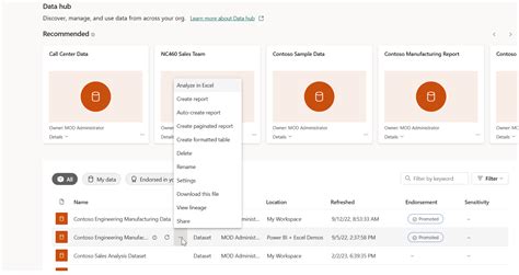 새로 고칠 수 있는 Power Bi 데이터를 사용하여 Excel 통합 문서 만들기 Power Bi Microsoft Learn