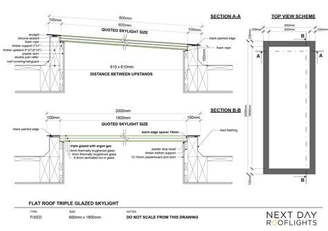 Triple Glazed Skylight 600 X 1800mm Next Day Rooflights